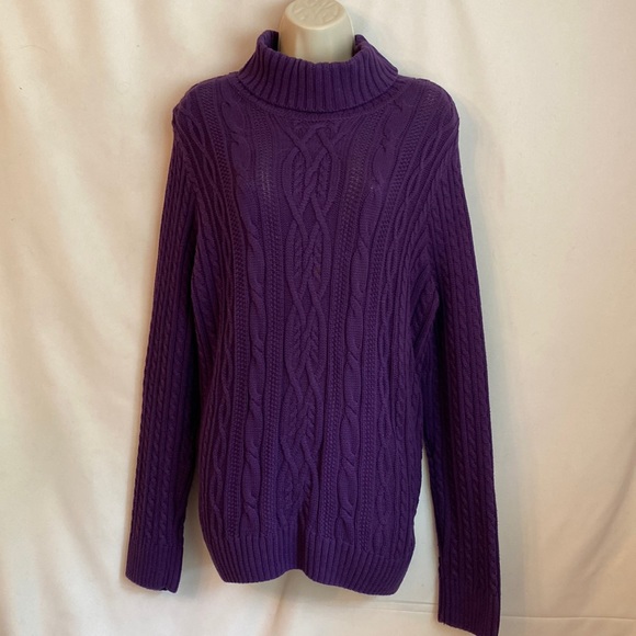 Sweaters | Purple Cableknit Sweater Size Xl | Poshmark
